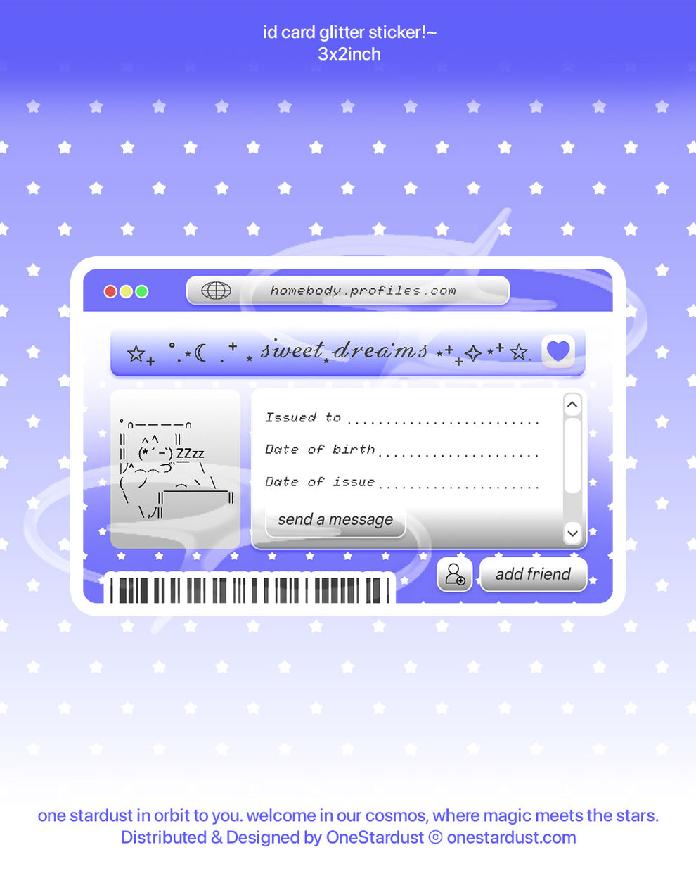 Id Card Glitter Sticker – onestardust